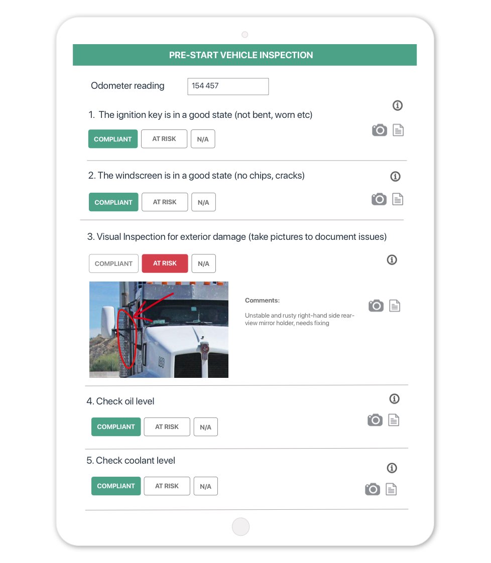 Vehicle inspection app: transport and logistics audits