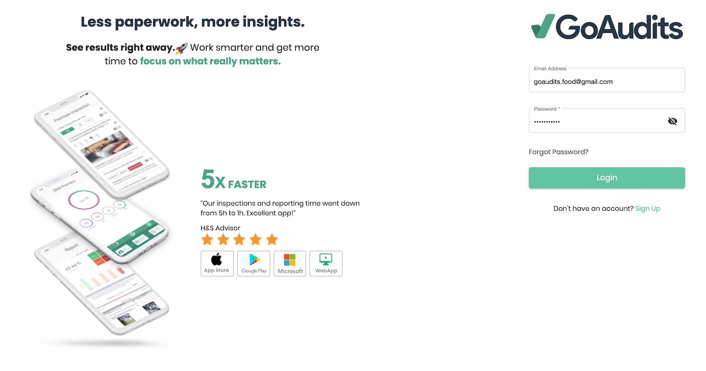 NEW - GoAudits Web App and new Admin portal - GoAudits